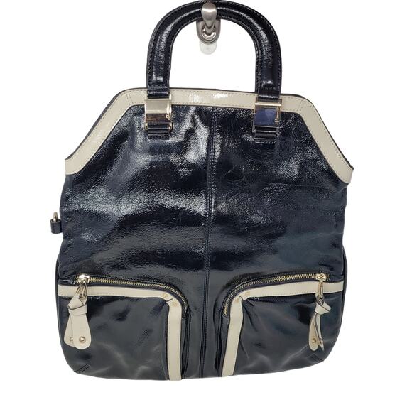 b. makowsky | Bags | B Makowsky Vienna Bag Purse Black White Cream ...